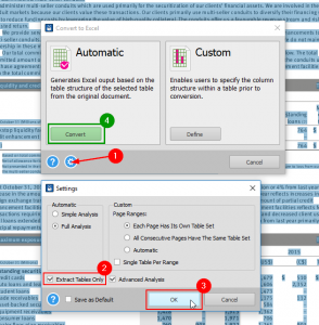 PDF to Excel: How to Exclude Text Surrounding Tables